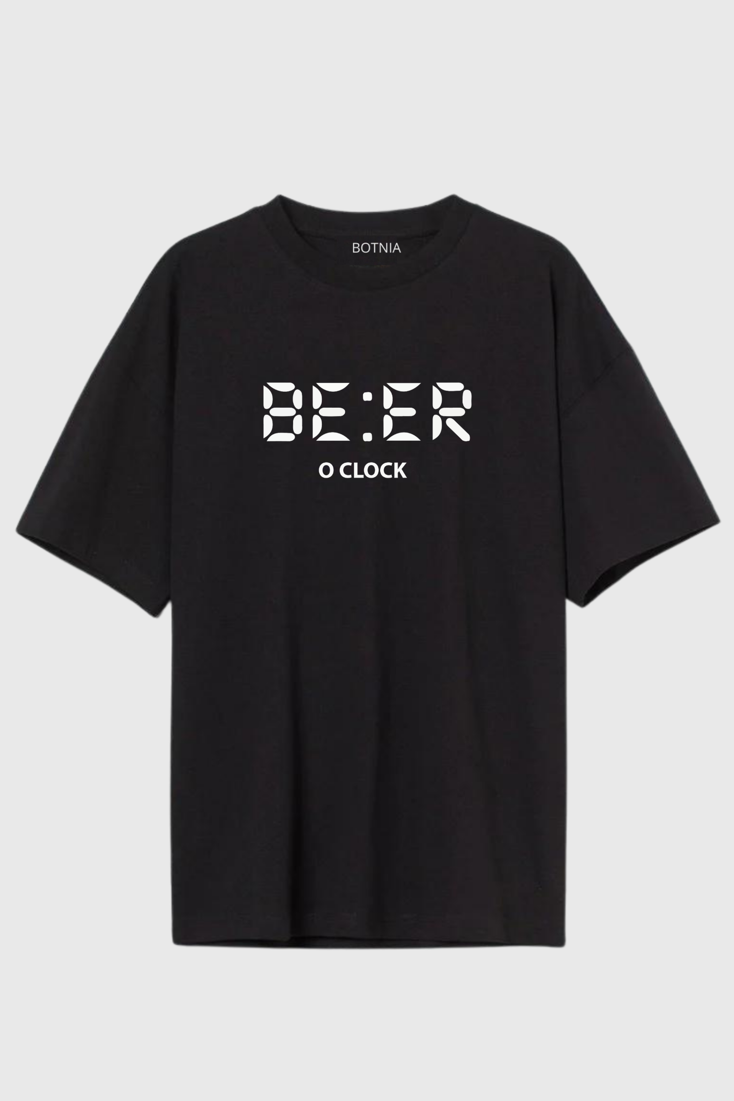 Shop BE:ER O Clock Printed Black Oversized T-Shirt Online - Botnia