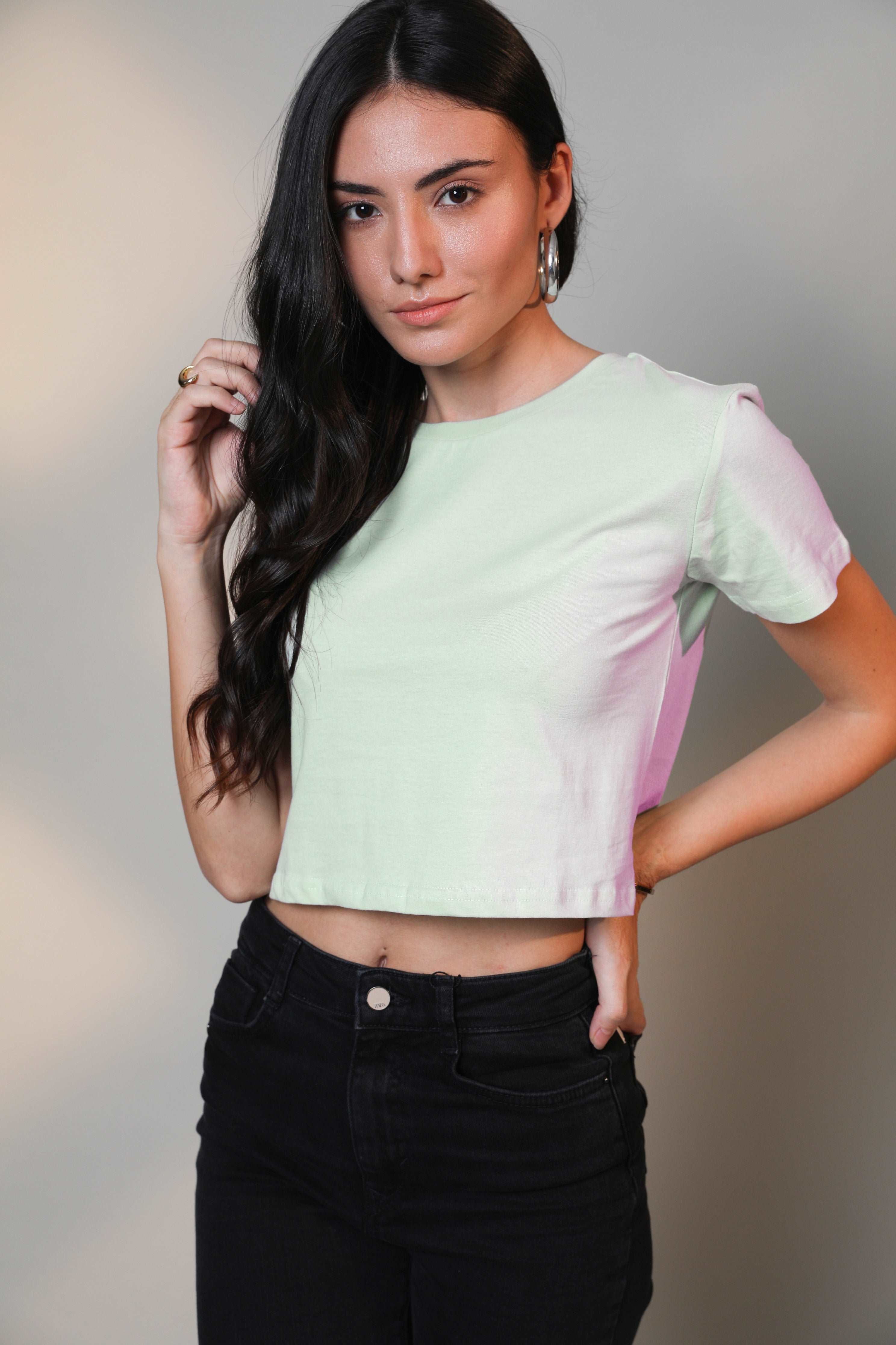 Shop Mint Green Soft Mint Plain Regular Crop Top for Women - Botnia