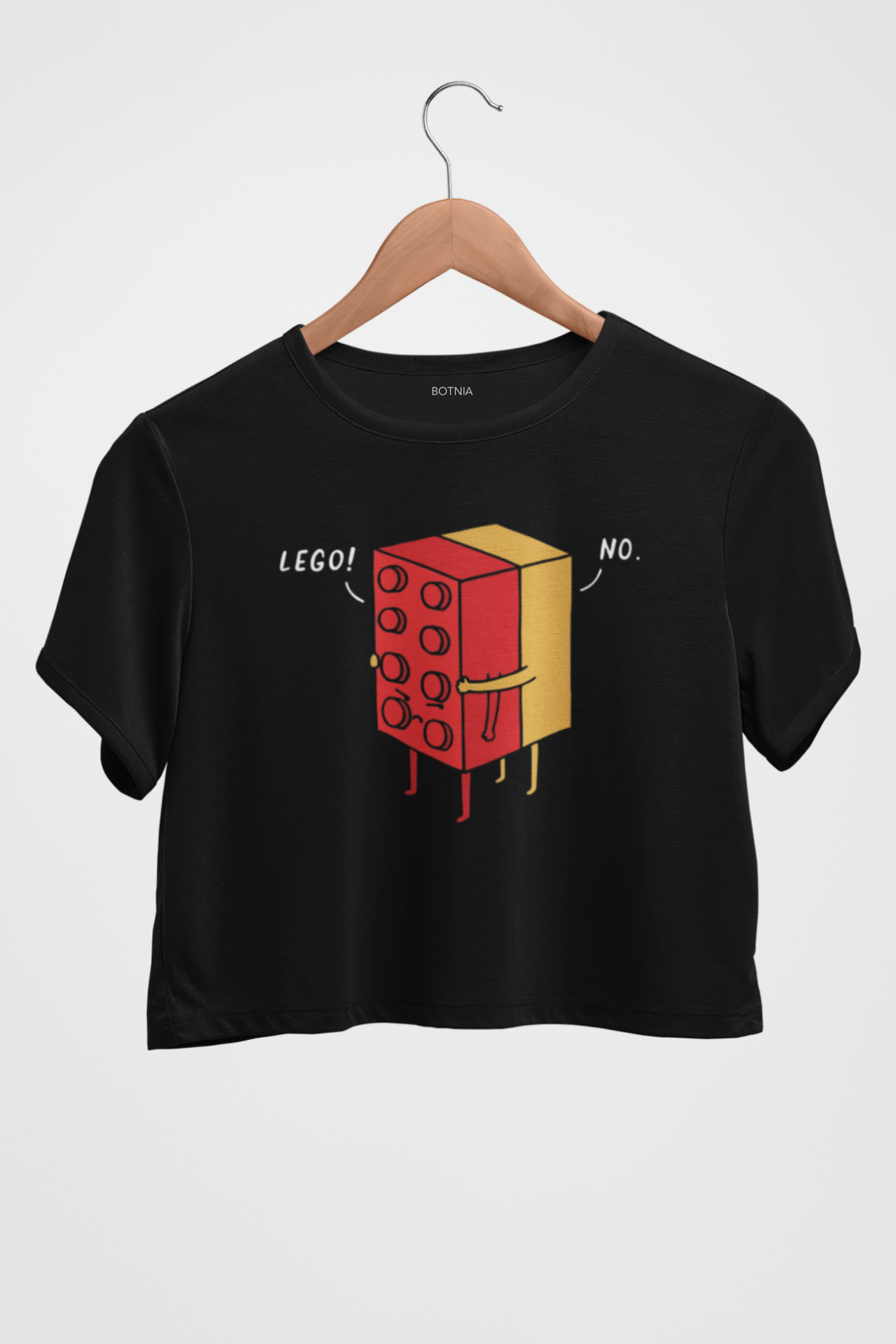 Shop Black Lego-No Printed Regular Crop Top for Women - Botnia